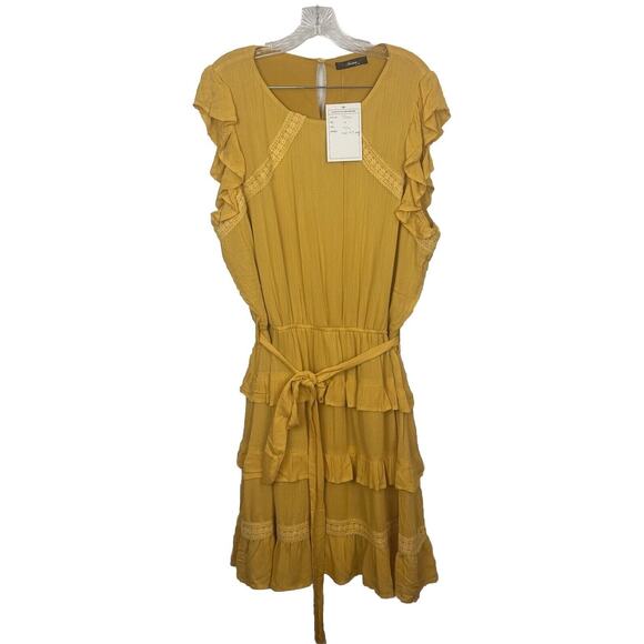 ANDREE BY UNIT | Dresses | Andree By Unit Womens Yellow Dress Tiered ...